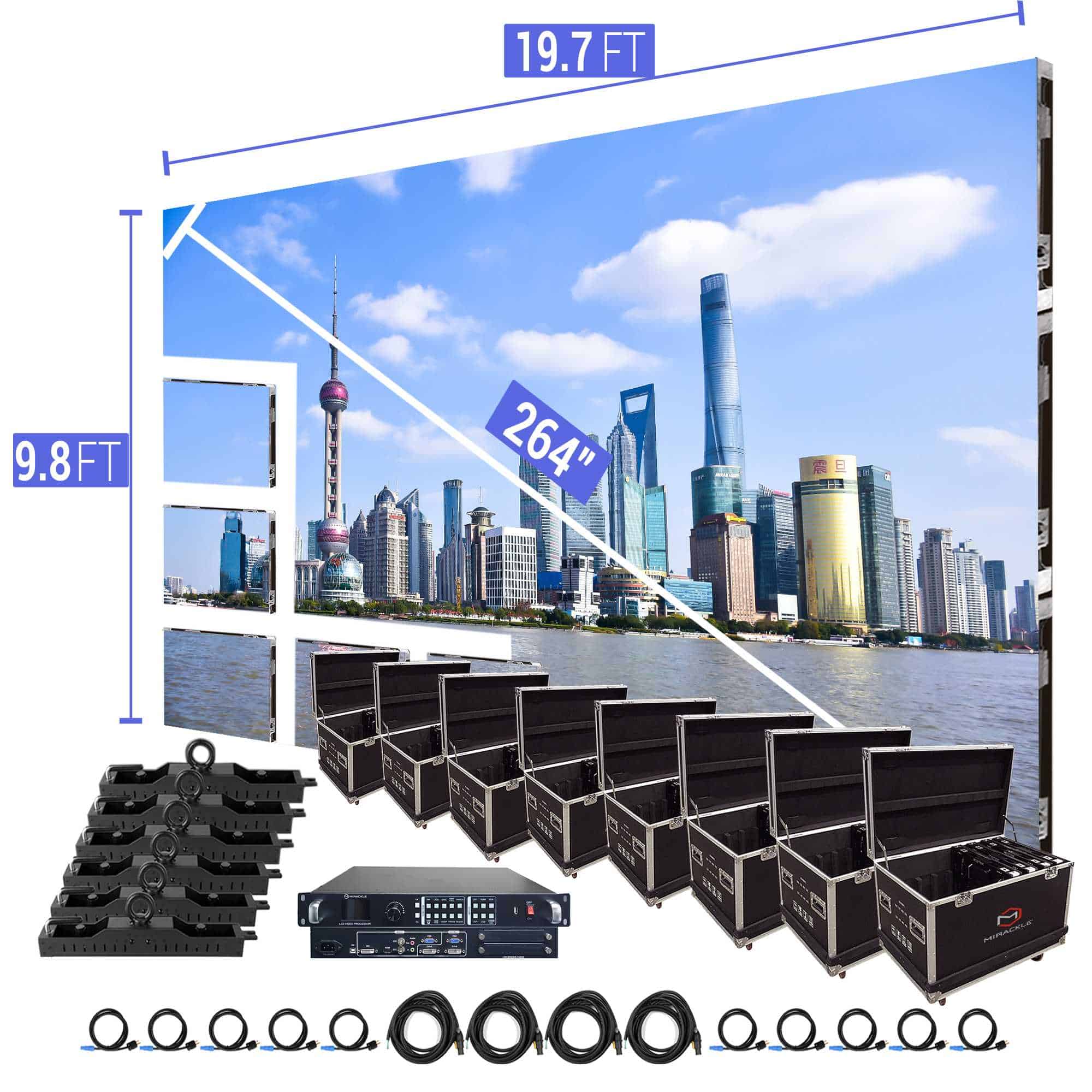 LED Video Wall Screen 19.7′ x 9.8′ P2.97mm NovaStar Indoor Turn-key ...