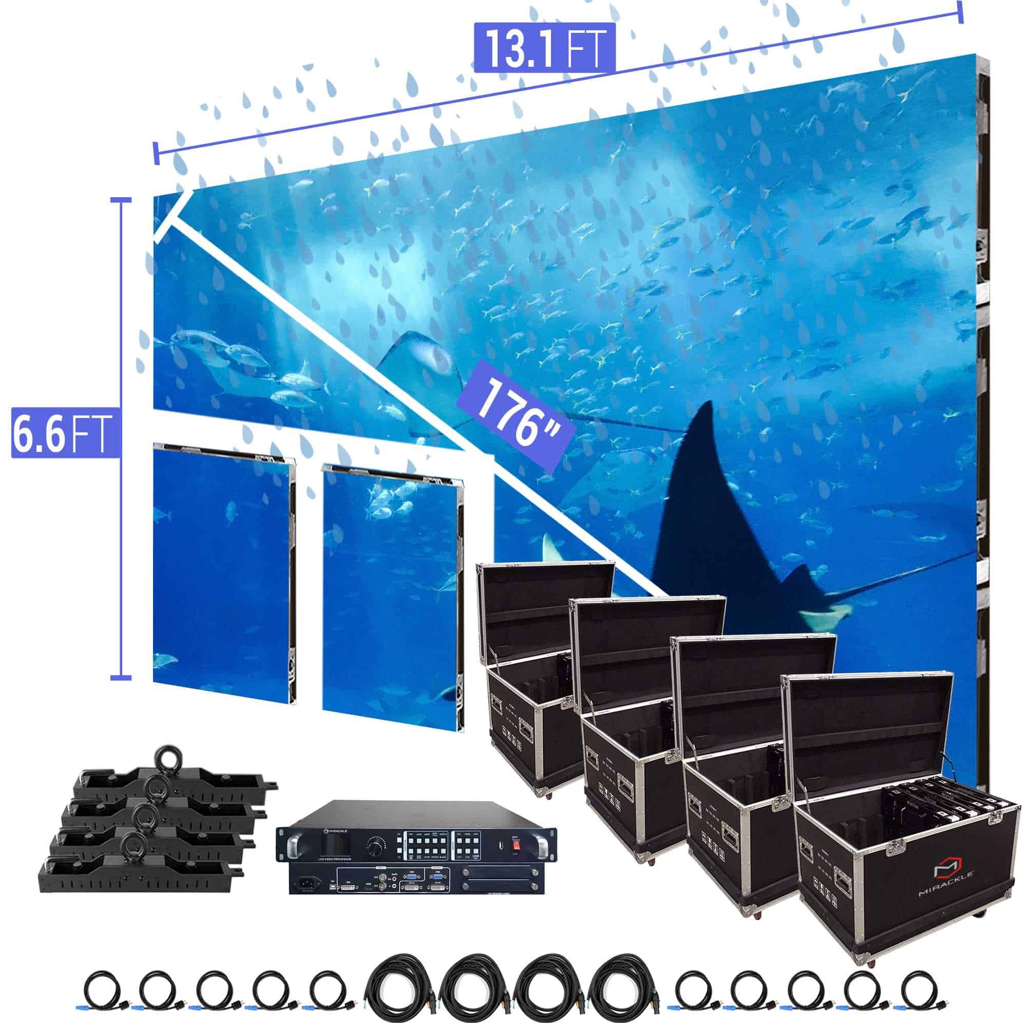 LED Video Wall Screen 13.1' x 6.6' P3.91mm Outdoor Double NovaStar Turn ...
